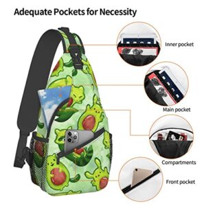 QZLAN Avocado Sling Bag Crossbody Chest Backpack Shoulder Daypack Gym Travel