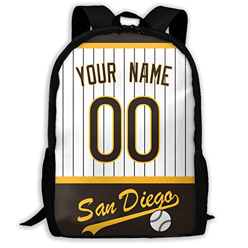 ANTKING San Diego Backpack High capacity Custom Any Name and Any Number Gifts for Kids Men Fans