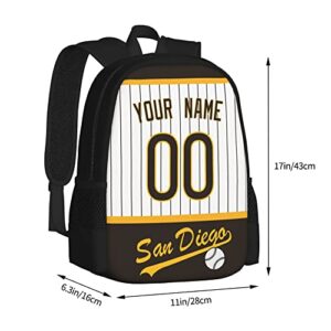 ANTKING San Diego Backpack High capacity Custom Any Name and Any Number Gifts for Kids Men Fans