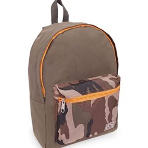 Everest Basic Color Block Backpack, Olive/Camo, One Size