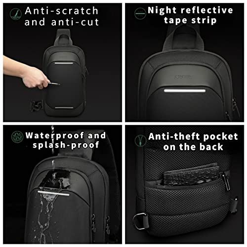 Yakelo Sling Bag for Men Women, Crossbody Sling Bag Multipurpose Waterproof Anti theft Backpack Shoulder Bags for Outdoor/Travel Hiking