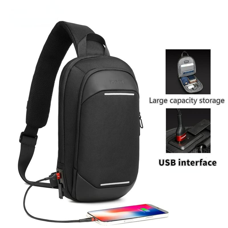 Yakelo Sling Bag for Men Women, Crossbody Sling Bag Multipurpose Waterproof Anti theft Backpack Shoulder Bags for Outdoor/Travel Hiking