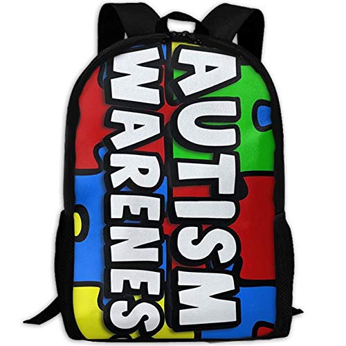 Autism Awareness Unique Outdoor Shoulders Bag Fabric Backpack Multipurpose Daypacks For Adult