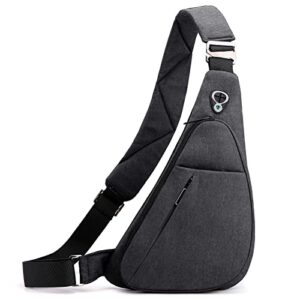 caisang sling backpack bag slim crossbody chest shoulder bag men personal pocket bag one strap daypack for hiking walking