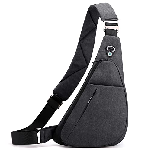 CAISANG Sling Backpack Bag Slim Crossbody Chest Shoulder Bag Men Personal Pocket Bag One Strap Daypack for Hiking Walking