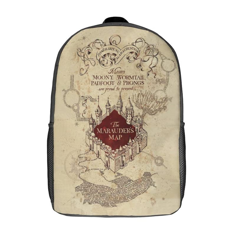 Map Simple Backpack Lightweight Cartoon Printed Bags Travel Computer Backpacks