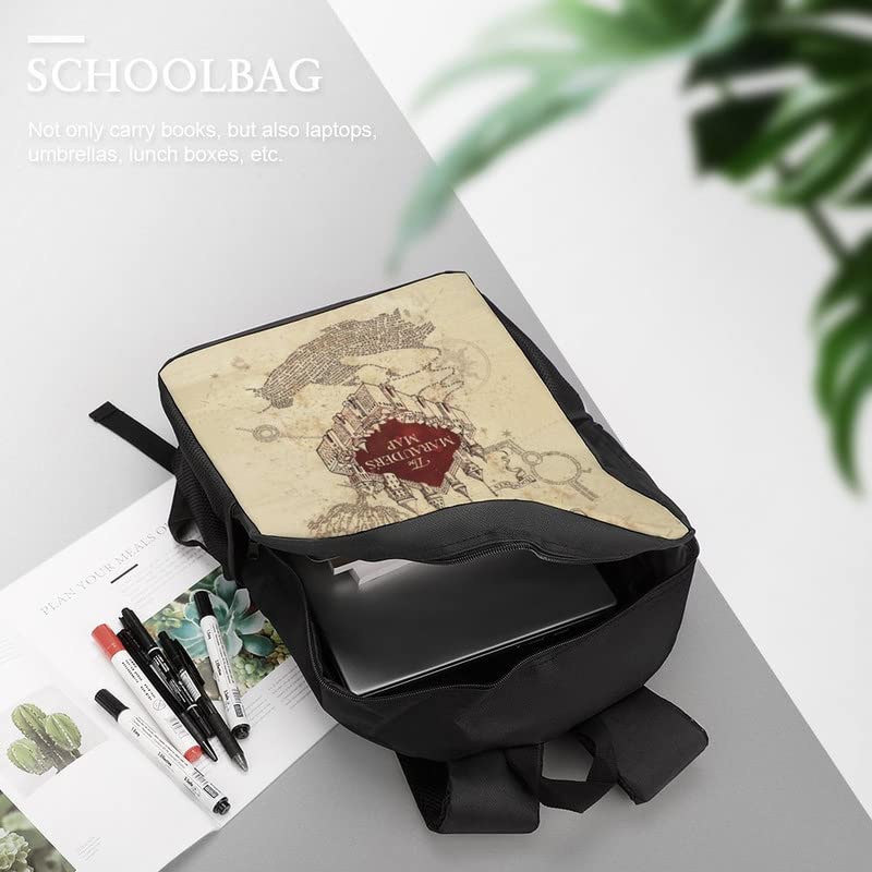 Map Simple Backpack Lightweight Cartoon Printed Bags Travel Computer Backpacks