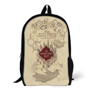 Map Simple Backpack Lightweight Cartoon Printed Bags Travel Computer Backpacks