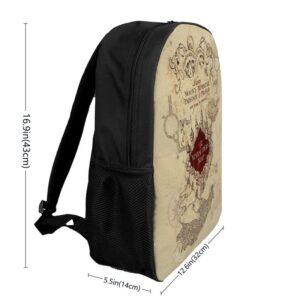 Map Simple Backpack Lightweight Cartoon Printed Bags Travel Computer Backpacks