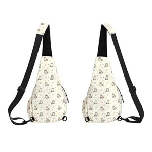 HUA ANGEL Floral Sling Bag - Small Crossbody Backpack Shoulder Bag for Men Women Hiking Travel Cycling Chest Bag Daypack