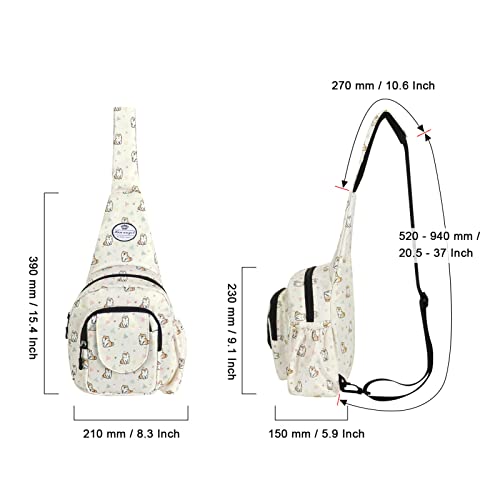 HUA ANGEL Floral Sling Bag - Small Crossbody Backpack Shoulder Bag for Men Women Hiking Travel Cycling Chest Bag Daypack