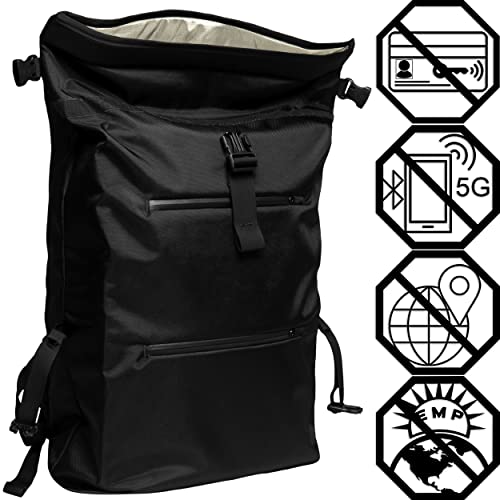 Xtreme Sight Line ~ AQUA RT Large Water-Proof Faraday Backpack / Small LITE Faraday Bag Combo ~ Tracking/Hacking Defense ~ STONE