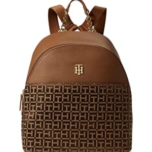 Tommy Hilfiger Antonella II Small Backpack Square Monogram Jacquard Chestnut/Tannin/Red One Size