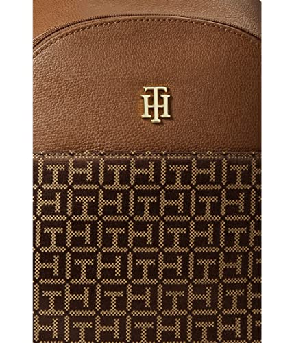 Tommy Hilfiger Antonella II Small Backpack Square Monogram Jacquard Chestnut/Tannin/Red One Size