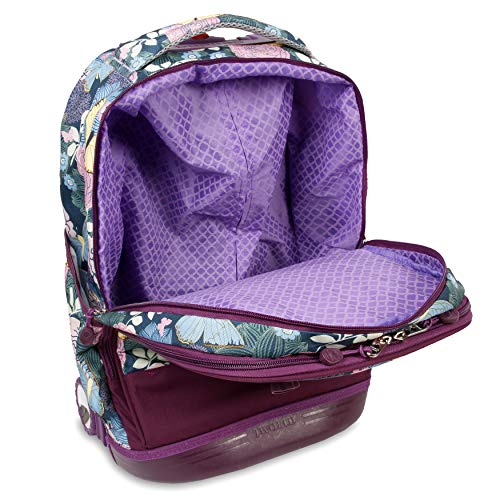 J World New York Kids' Duo Rolling Backpack with Lunch Box Set, Secret Garden, One Size