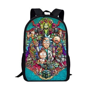 kuzteix cool cartoon backpack, unisex laptop bag durable travel bag large backpack 17 inches backpack