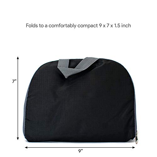 Miami CarryOn Travel Foldable Backpack / Daypack – Folds to a Compact 9 x 7 x 1.5 inches (Very Black)