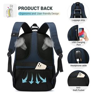 LOVEVOOK Laptop Backpack Work Travel Backpack for Women Men 17 Inch Anti Theft Computer Bag Waterproof College Bookbag Business Backpack Purse with USB Charging Port and Lock School Students Backpack