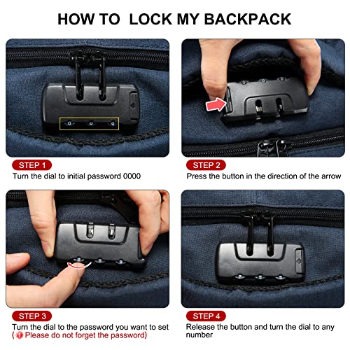 LOVEVOOK Laptop Backpack Work Travel Backpack for Women Men 17 Inch Anti Theft Computer Bag Waterproof College Bookbag Business Backpack Purse with USB Charging Port and Lock School Students Backpack