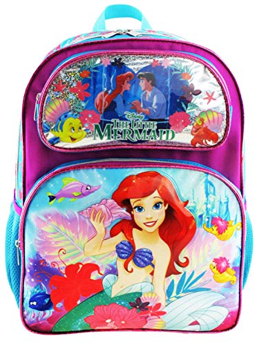 Disney Ariel Little Mermaid Deluxe Full Size 16 Inch Backpack 'Under the Sea'