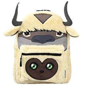 avatar anime cartoon appa and momo characters reversible 3d faux fur backpack