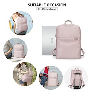 GOLF SUPAGS Travel Laptop Backpack for Women Anti Theft Slim Durable College Bookbag Business Computer Bag Fit 15.6 Inch Notebook (Pinkish Grey, 15.6 Inch)