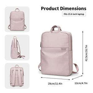 GOLF SUPAGS Travel Laptop Backpack for Women Anti Theft Slim Durable College Bookbag Business Computer Bag Fit 15.6 Inch Notebook (Pinkish Grey, 15.6 Inch)