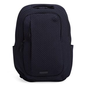 vera bradley microfiber large backpack travel bag, classic navy