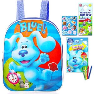 fast forward blues clues mini backpack set – bundle with 12” blue~’s clues backpack for toddlers, mini coloring book, stickers, more | blues clues mini backpack for boys, girls