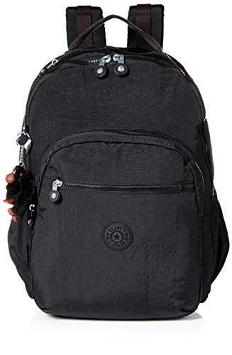 Kipling Women's Seoul Go XL Backpack, Padded, Adustable Backpack Straps, Zip Closure, Black Tonal