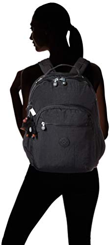 Kipling Women's Seoul Go XL Backpack, Padded, Adustable Backpack Straps, Zip Closure, Black Tonal