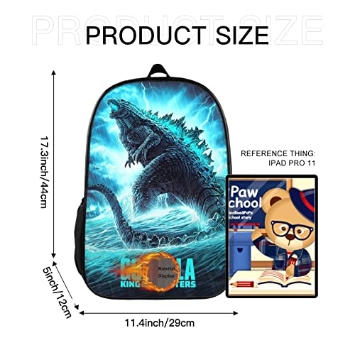 CHENGDE Cool Monster Backpack 3D Printing Dinosaur 17 Inch High Capacity Multifunction Casual Backpacks