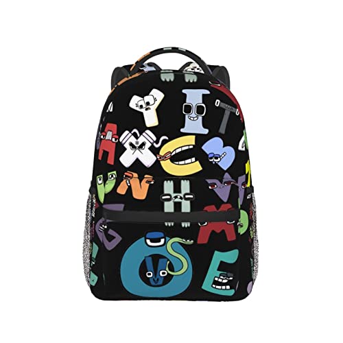 Alphabet Lore Backpacks for Boys Girls Teens Book Bag Travel Hiking Camping Work Bags