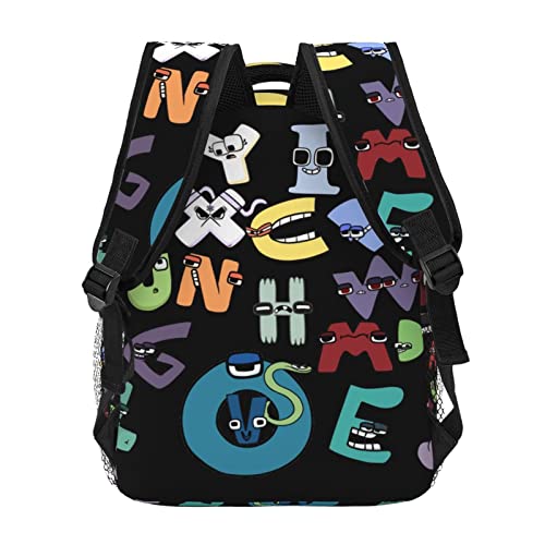 Alphabet Lore Backpacks for Boys Girls Teens Book Bag Travel Hiking Camping Work Bags