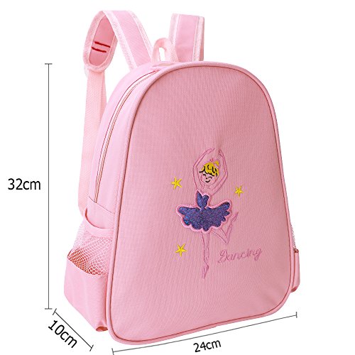 BAOHULU Toddler Backpack Ballet Dance Bag 9 Colors for Girls 2-8Y CL003_Pink