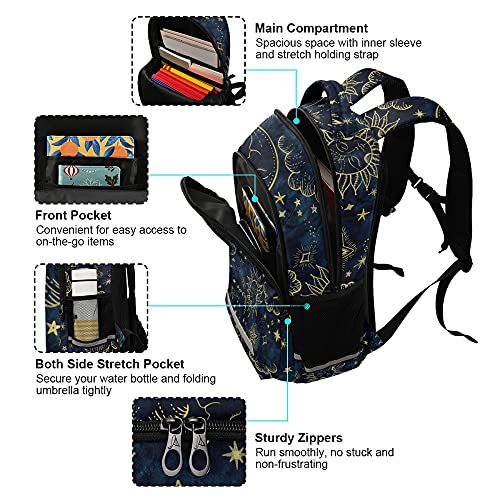 ALAZA Sun Moon Boho Cosmos Astrology Backpack Purse for Women Men Personalized Laptop Notebook Tablet School Bag Stylish Casual Daypack, 13 14 15.6 inch