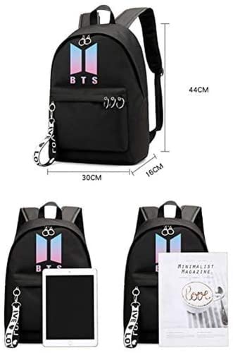 Yongshida Kpop Fashion BTS Backpack Colleage Bookbag School Bag Jimin Suga Jin Jhope RM jung kook V Fans Casual Daypack BTS Merchandise