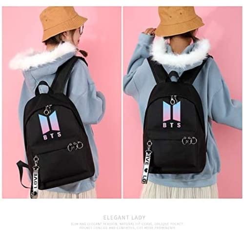 Yongshida Kpop Fashion BTS Backpack Colleage Bookbag School Bag Jimin Suga Jin Jhope RM jung kook V Fans Casual Daypack BTS Merchandise