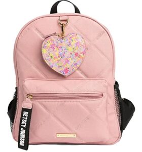 betsey johnson josie quilted full size backpack blush one size