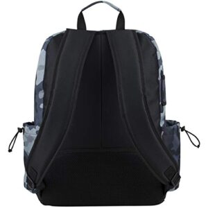 FUEL Multi-Pocket Cargo Backpack with High Capacity Top-Loader Entry, Black/Midnight Blue/Camo