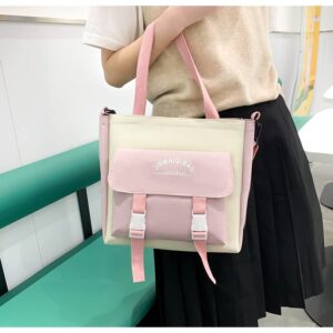 5Pcs Kawaii Backpack with Aesthetic Pin Accessories Cute Laptop Ita Bag for Back to School Stationary Supplies (Pink)