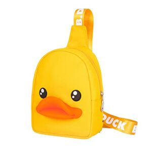 cartoon duck crossbody chest backpack – sturdy durable sling bag shoulder bag multipurpose chest bag adjustable shoulder straps easy clean suitable for daily,travel,school