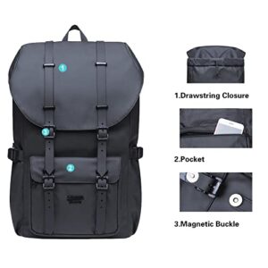 KAUKKO Laptop Outdoor Backpack, Traveling Rucksack Fits 15.6 Inch Laptop(5-8-Black)