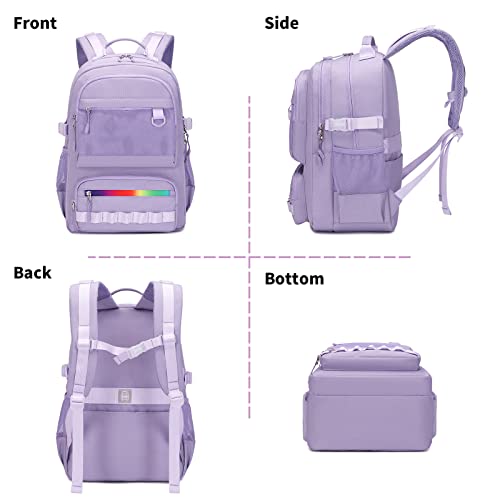 Harlang multi-function Backpack for teens, Laptop Backpack Fit 15.6 Inch, Classic Bookbag with Multi Pockets, Durable for School & Travel & Business - Purple