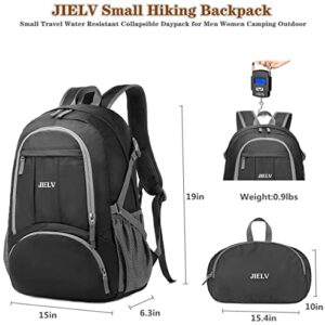 JIELV 30L Lightweight Foldable Waterproof Packable Daypack Small Hiking Backpack Travel Camping Outdoor for Men Women(Black)