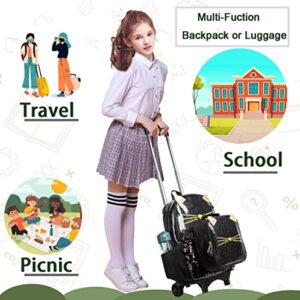 Girls Rolling Backpack Wheels Backpacks Kids Luggage for Elementary Preschool Suitcase Trip Laptop Backpack for Girls