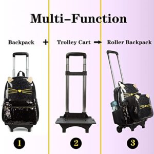 Girls Rolling Backpack Wheels Backpacks Kids Luggage for Elementary Preschool Suitcase Trip Laptop Backpack for Girls