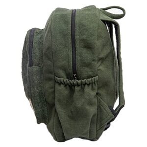 Mini Hemp Backpack Bag - Eco Friendly Durable Green by Freakmandu