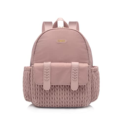 SEWBOO Kids Backpack Lightweight School Bookbag for girls boys,Classic Basic Water Resistant Casual Daypack for Travel，Children Backpack for School (Dusty Rose)