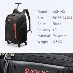 AOPMGOE AOKING 20/22″Water Resistant Rolling Wheeled Backpack Laptop Compartment Bag(22 inch, Black)